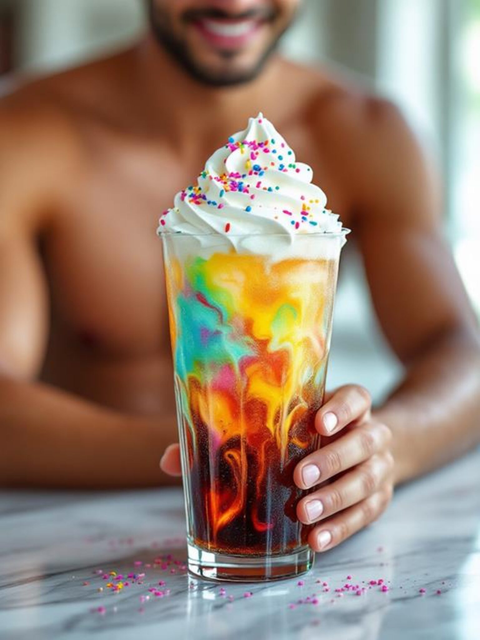 Pepsi Unicorn Fizz Explosion (Pepsi, Rainbow Sherbet, Whipped Cream ...